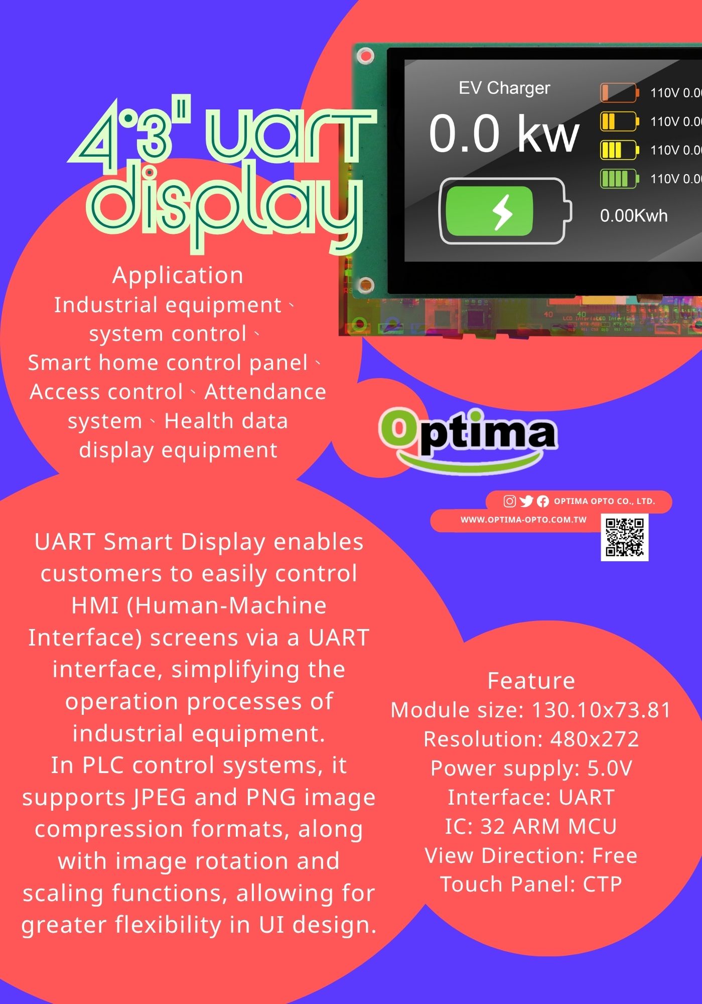 OPTIMA-4.3" UART Display